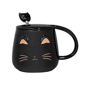 Phitihui Black Cat Mug, Cute Kitty Mugs, Novelty Coffee Mug Cup, Valentine's Mother's Day Gifts for Women Wife Mom Her Grandma Girl Teacher Friend, Present Idea for Birthday Halloween Christmas