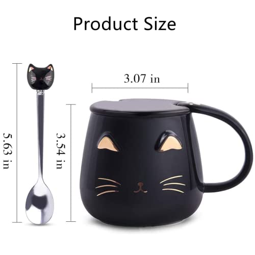 Phitihui Black Cat Mug, Cute Kitty Mugs, Novelty Coffee Mug Cup, Valentine's Mother's Day Gifts for Women Wife Mom Her Grandma Girl Teacher Friend, Present Idea for Birthday Halloween Christmas