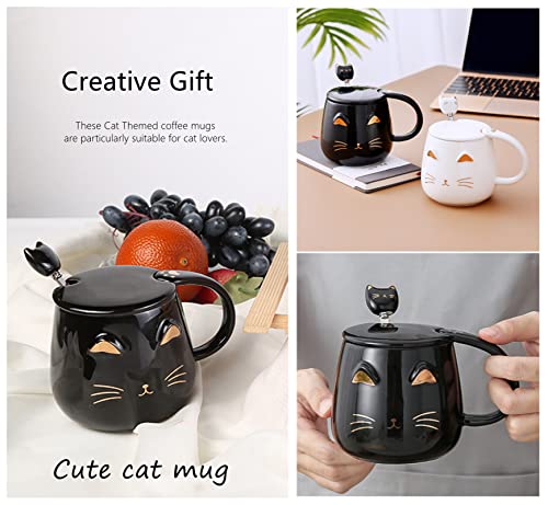 Phitihui Black Cat Mug, Cute Kitty Mugs, Novelty Coffee Mug Cup, Valentine's Mother's Day Gifts for Women Wife Mom Her Grandma Girl Teacher Friend, Present Idea for Birthday Halloween Christmas