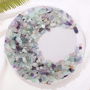 Fluorite Aquarium Gravel Rocks Natural Tumbled Healing Crystal Chips Bulk Gemstones Tumbled Crushed Stones for Fountain Vase Filler Planters Decorative Fish Tank Potted Reiki Energy Balancing 0.44lb