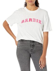 pj salvage womens loungewear barbie - hang w/friends short sleeve t-shirt pajama top, ivory, large us