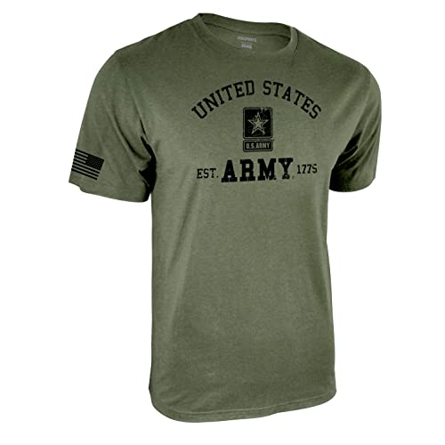 Icon Sports Men's Standard United States Army Short Sleeve T-Shirt, Green, Medium