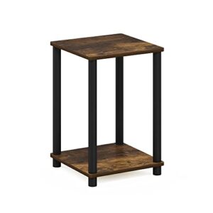 furinno turn-n-tube haydn end table, amber pine/black