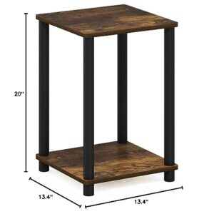 Furinno Turn-N-Tube Haydn End Table, Amber Pine/Black