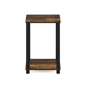 Furinno Turn-N-Tube Haydn End Table, Amber Pine/Black