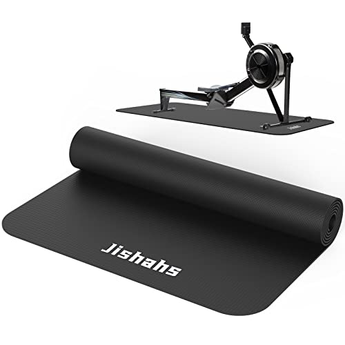 JISHAHS Universal Indoor Rowing Machine Mat- 8.5 x 2.3 FT Exercise Equipment Mat for Concept 2, Nordictrac, Sunny, Hydrow etc. Extra Long Non-Slip and Waterproof, Under Rower Floors Protection