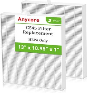 anycore c545 filter hepa only 2 pack compatible with winix c545 model s 1712-0096-00, air filter replacement compatible (2pc h13 grade hepa filter)