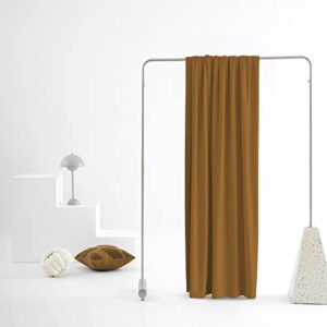 MUMFAS Velvet Curtains 84 Inches Long 2 Panels Gold Amber Brown, Super Soft Heavy Duty Luxury Drapes for Bedroom Living Room Darkening Curtains Urban Decor (Caramel Brown Rod Pocket&Back Tab)