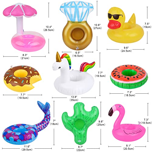 ZITA ELEMENT 9 Pcs Cute 11.5 Inch Girl Doll Float Swimming Pool Floaties Party Ring Inflatable Drink Holder for 11.5" Girl Dolls Pool Float Toys