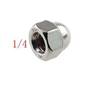 E-outstanding 10pcs Stainless Steel Hex Acorn Cap Nut Decorative Round Head Cover Dome, 1/4-20