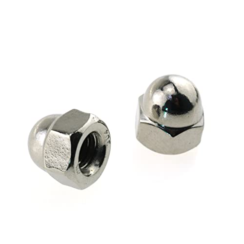 E-outstanding 10pcs Stainless Steel Hex Acorn Cap Nut Decorative Round Head Cover Dome, 1/4-20