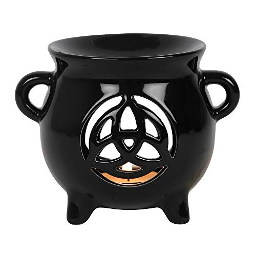 Pacific Giftware Celtic Triquetra Cauldron Tealight Candle Ceramic Oil Burner 4” Tall