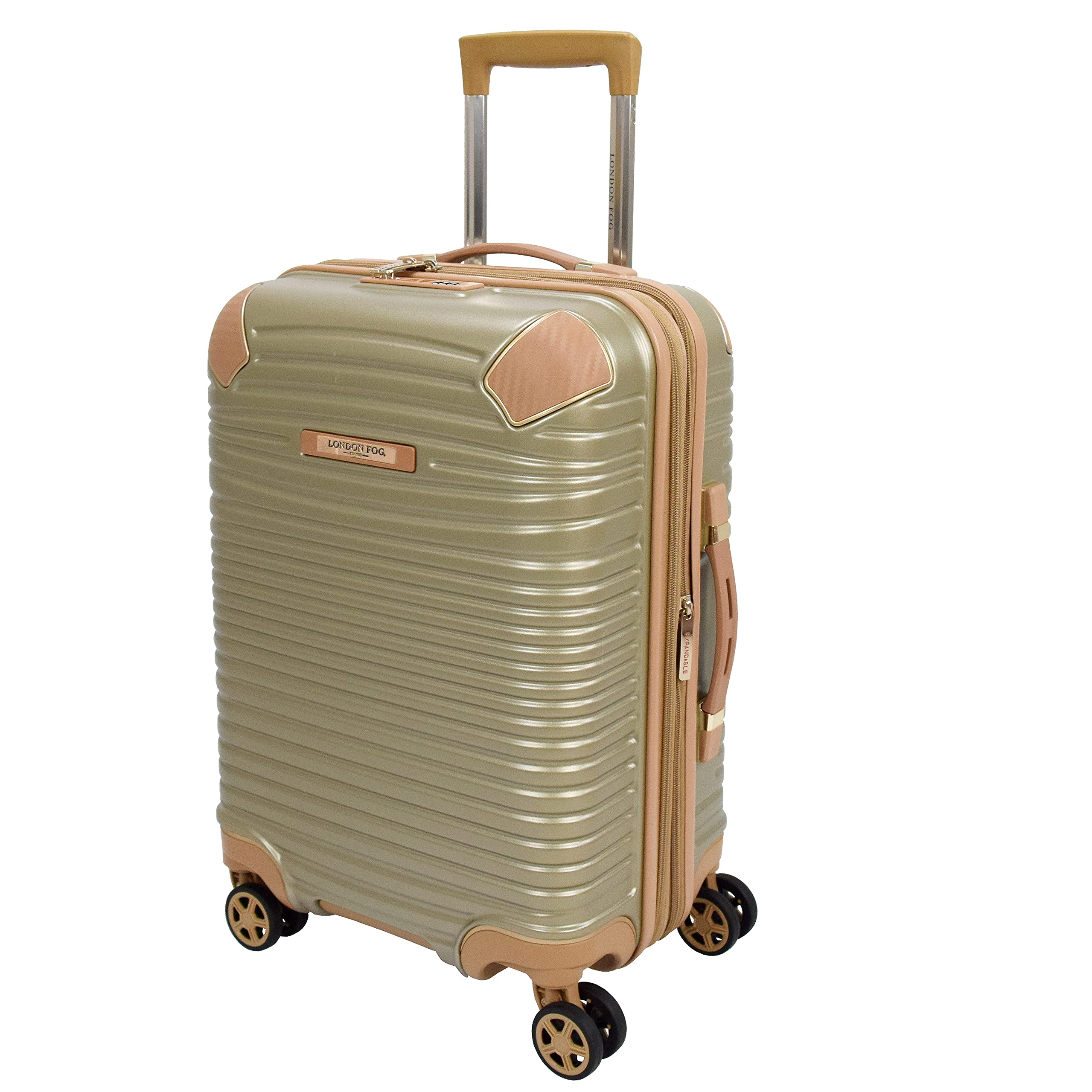 London Fog Chelsea Expandable Spinner, Champagne, Carry-On 20-Inch