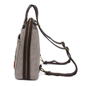 CHALA Convertible Backpack Purse - Daisy - Gray