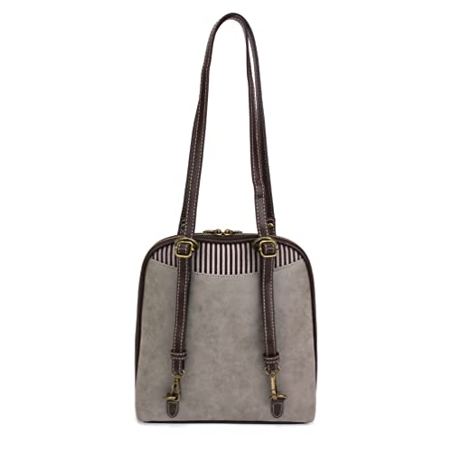 CHALA Convertible Backpack Purse - Daisy - Gray