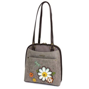 CHALA Convertible Backpack Purse - Daisy - Gray