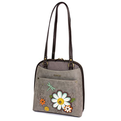 CHALA Convertible Backpack Purse - Daisy - Gray