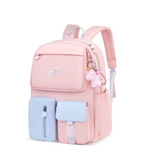 kebeixuan cute backpacks for school girls aesthetic bright color kids backpack bookbag for girls 6-12 years old