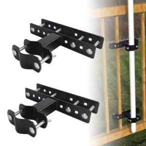 patio umbrella holder - heavy duty outdoor umbrella mount attaches to railing maximizing patio space, bench buddy umbrella holder fixed clip umbrella clamp，2 pack