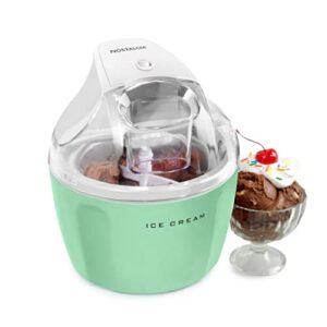 nostalgia electric ice cream maker - old fashioned soft serve ice cream machine makes frozen yogurt or gelato in minutes - fun kitchen appliance - modern style - jadeite - 1.5 quart