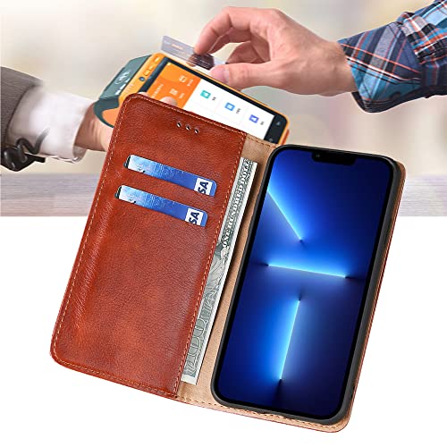 CYR-Guard Phone Cover Wallet Folio Case for Oppo Reno Reno 6 PRO 5G MEDIATEK Edition, Premium PU Leather Slim Fit Cover, Easy Take, Brown