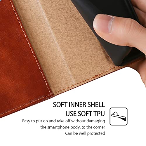 CYR-Guard Phone Cover Wallet Folio Case for Oppo Reno Reno 6 PRO 5G MEDIATEK Edition, Premium PU Leather Slim Fit Cover, Easy Take, Brown