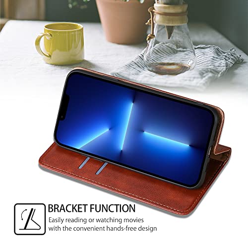 CYR-Guard Phone Cover Wallet Folio Case for Oppo Reno Reno 6 PRO 5G MEDIATEK Edition, Premium PU Leather Slim Fit Cover, Easy Take, Brown