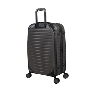 it luggage Lineal 32" Hardside Checked 8 Wheel Expandable Spinner, Dark Grey