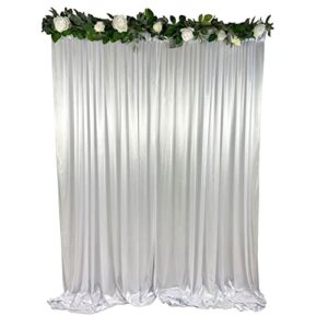 BTF HOME White Backdrop Curtains, 10ft x 10ft for Parties, Wrinkle-Free Polyester Photography Backdrop Drapes for Family Gatherings, Baby Shower, Wedding Decorations (W5ft X L10ft)