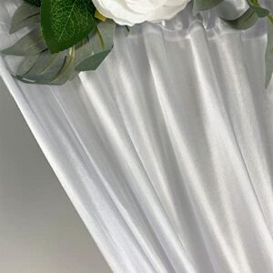 BTF HOME White Backdrop Curtains, 10ft x 10ft for Parties, Wrinkle-Free Polyester Photography Backdrop Drapes for Family Gatherings, Baby Shower, Wedding Decorations (W5ft X L10ft)