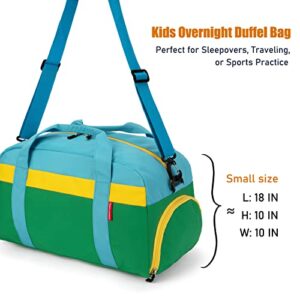 HawLander Kids Duffle Bag for Boys or Girls, Fit School Practice, or Overnight Travel (Green)