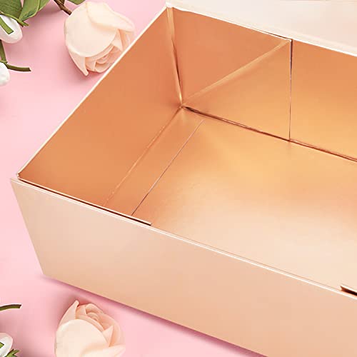 Gift Box Rose Gold with Magnetic Closure Lid 10" X 6" X 3" Gift Box for Presents,Luxury for Gift Packaging, Bridesmaid Gifts Box, Magnetic Gift Box for Gifts, Cute Box,Birthday Gift Box,Christmas Gift Box(Rose Gold)