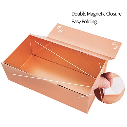 Gift Box Rose Gold with Magnetic Closure Lid 10" X 6" X 3" Gift Box for Presents,Luxury for Gift Packaging, Bridesmaid Gifts Box, Magnetic Gift Box for Gifts, Cute Box,Birthday Gift Box,Christmas Gift Box(Rose Gold)