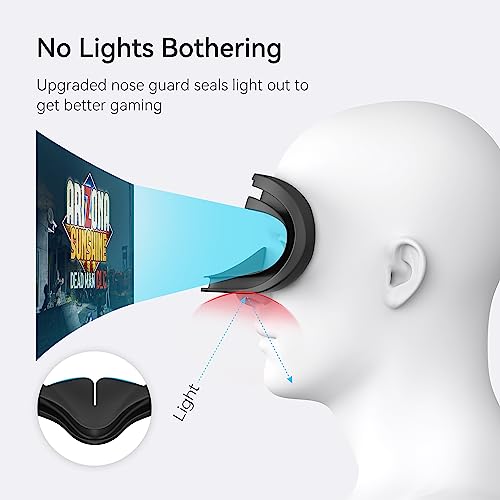 KIWI design Upgraded Face Cushion Cover and Washable Lens Cover Compatible with Quest 2 Accessories, Full-Wrapped Light Blocking Silicone Face Pad Cover