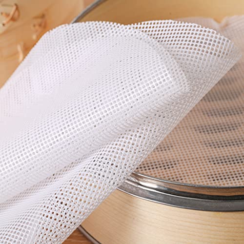 Silicone Steamer Liners Dehydrator Sheets, Famolay 6Pcs Bamboo Steamer Liner 10 Inch Fruit Dehydrator Non stick Reusable Mesh Baking Mat for Fruit Dryer Steamed Buns Dumplings Baking Supplies