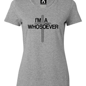 Squatch King Threads Medium Athletic Heather Womens I'm A Whosoever John 3:16 Bible Verse Christian Gift T-Shirt