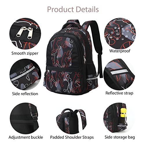 YCBB Backpack for Boys Teens Bookbag for Elementary Middle School Waterproof Travel Daypack Backpack Fit 15.6 Inch Laptop