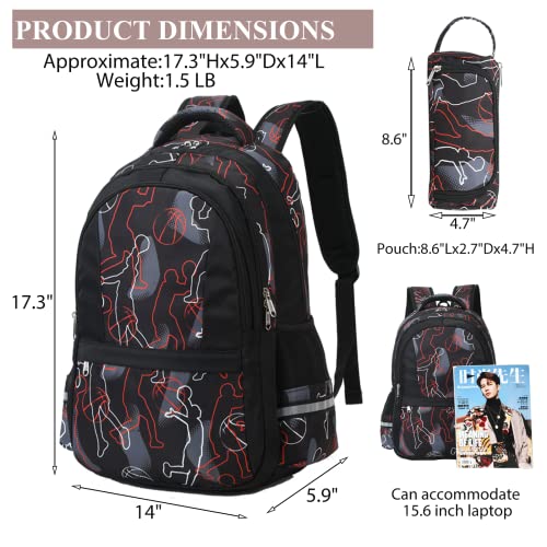 YCBB Backpack for Boys Teens Bookbag for Elementary Middle School Waterproof Travel Daypack Backpack Fit 15.6 Inch Laptop