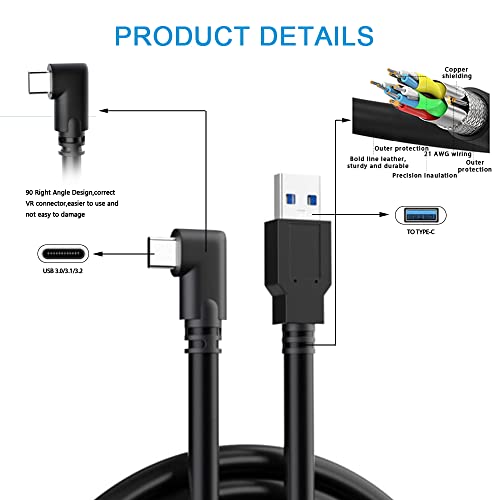 VakiReyy 10FT Link Cable for Oculus Quest 2, Link Cable for Quest 2 High Speed Data Transfer Charging Cable USB 3.0 to USB C Cable Charger for Oculus Quest 2 Accessories VR Headset Gaming to PC