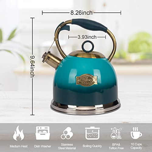 Tea Kettle -3.0 Quart Tea Kettles Stovetop Whistling Teapot Stainless Steel Tea Pots for Stove Top Whistle Tea Pot