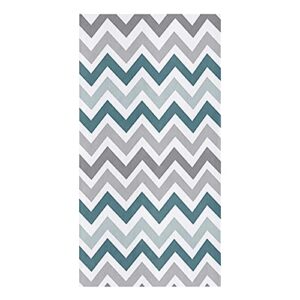 big buy store geometric chevron zig zag pattern kitchen dish towels, soft lightweight microfiber absorbent decorative hand towel blue green gray tea towel guest towel for kitchen bathroom 18x28in