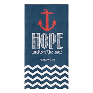 big buy store hope achor kitchen dish towels, soft lightweight microfiber absorbent decorative hand towel whte navy blue chevron zig zag tea towel guest towel for kitchen bathroom 18x28in