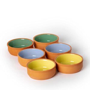 Luksyol Clay pot for cooking Handmade oven bowl tajine cooking pot Microwave & Oven Safe 100% Natural earthenware pot - Eco friendly terracotta pots for Mexican Indian Korean moroccan Dishes, (6 Pcs)