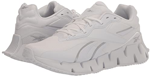 Reebok Women's Zig Dynamica 4.0 Sneaker, White/Silver Metallic, 6