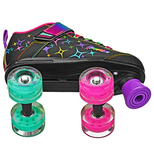 Roller Derby Sparkles Lighted Roller Skates Black/Rainbow Size 5