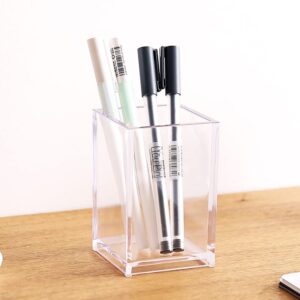 Newkita 3 Pack Clear Acrylic Cosmetic Pencil Pen Holder Cup, Clear Makeup Brush Holder, Desk Acrylic Brushes Storage