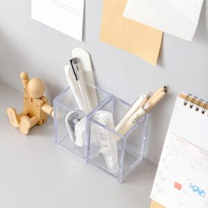 Newkita 3 Pack Clear Acrylic Cosmetic Pencil Pen Holder Cup, Clear Makeup Brush Holder, Desk Acrylic Brushes Storage