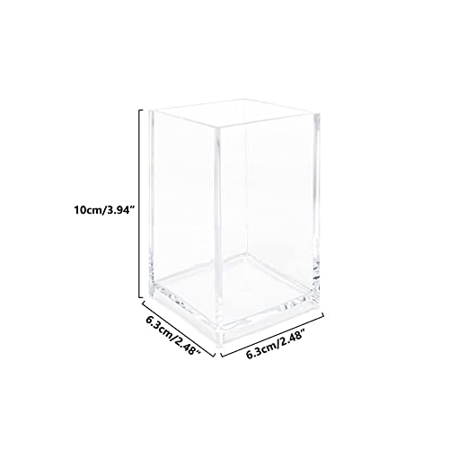 Newkita 3 Pack Clear Acrylic Cosmetic Pencil Pen Holder Cup, Clear Makeup Brush Holder, Desk Acrylic Brushes Storage