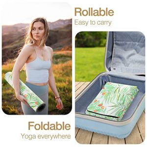 Homaisson Folding Travel Yoga Mat: 4mm Extra Thick Yoga Mat for Women|Non-Slip TPE High-Density Breathable Pro Yoga Mat for Men Foldable Print Graphic Fitness Mat - 72"L x 24"W Workout Mat for Yoga Pilates Floor Exercises