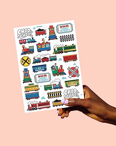 xo, Fetti Train Party Supplies Temporary Tattoos for Kids - 48 Styles | Trains Birthday, Choo Choo Party Favors, Railroad Decorations